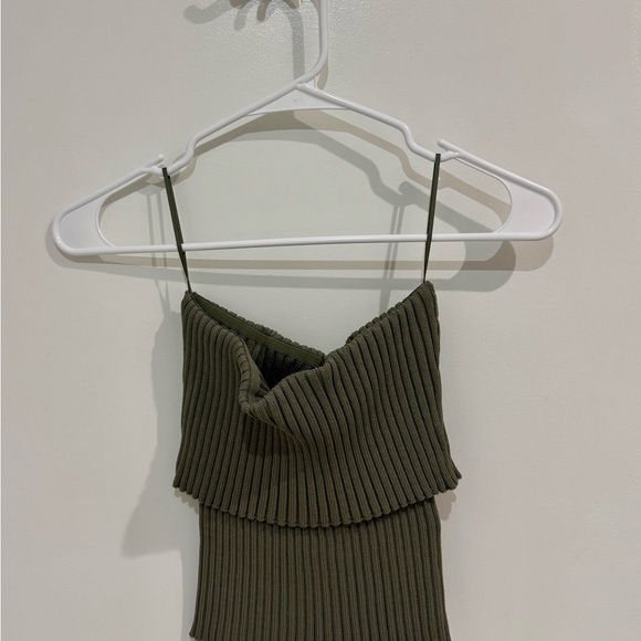 Zara | Tops | Zara Olive Ribbed Camisole Top | Poshmark